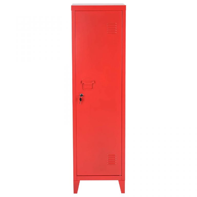 red steel locker, 1 door wardrobe cabinet, metal locker storage cabinet