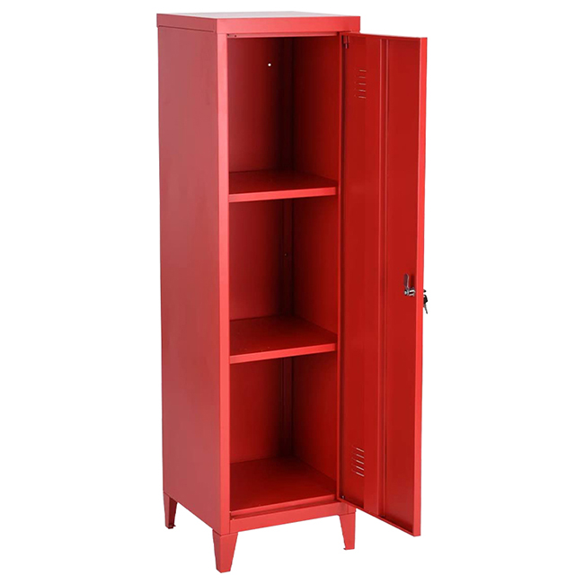 red steel locker, 1 door wardrobe cabinet, metal locker storage cabinet